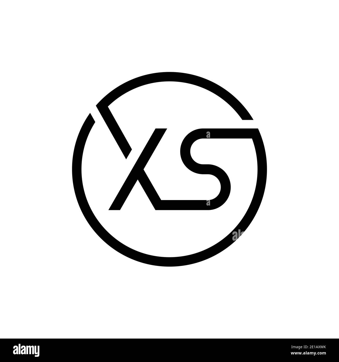 Creative Circle Letter XS Logo Design Vector Template. Initial Linked ...