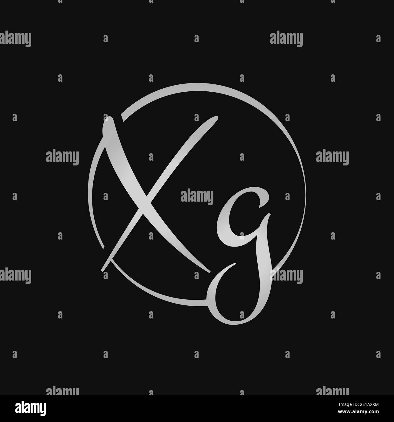 Creative XG letter Logo Design vector Template. Initial Script Letter ...