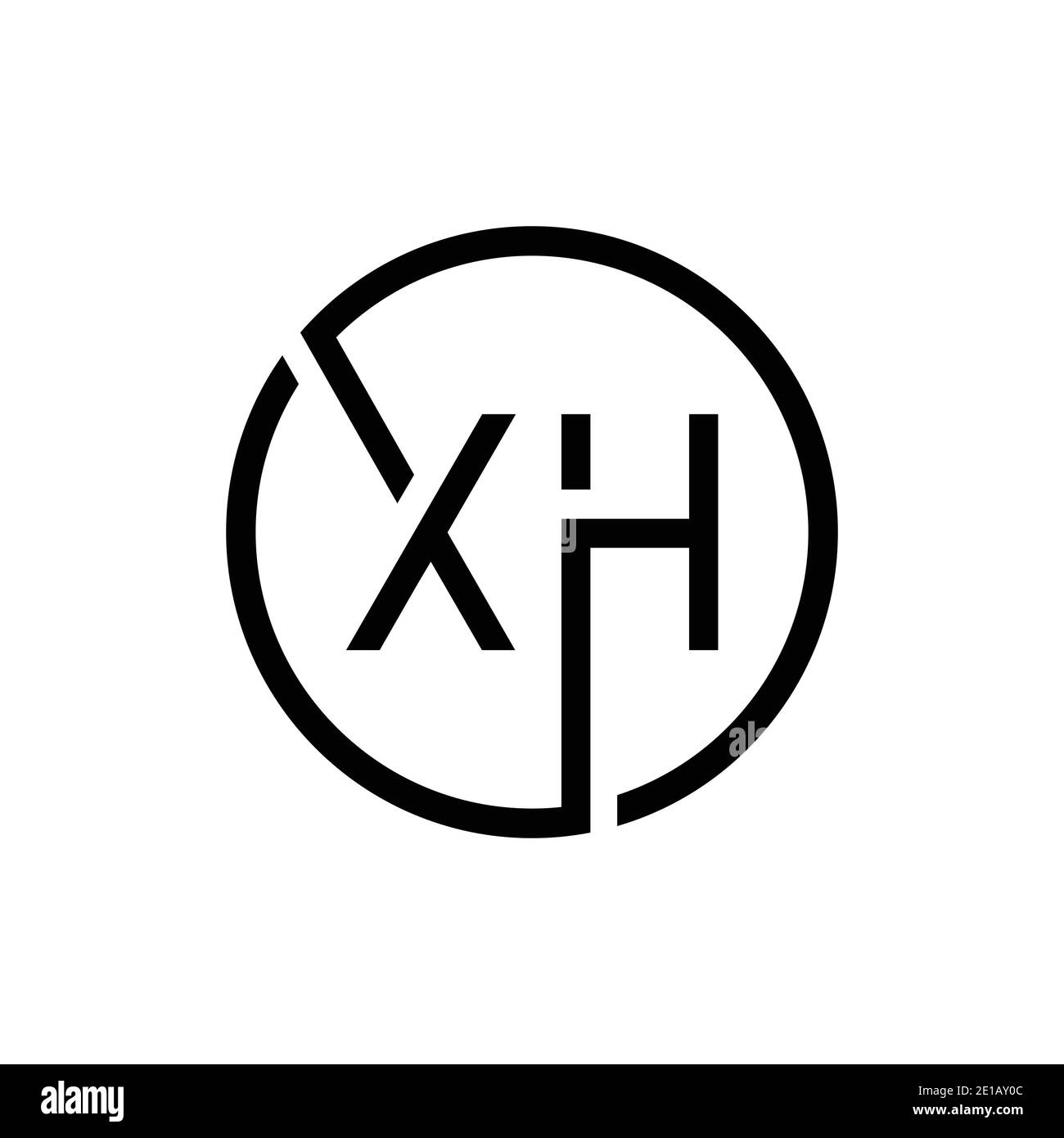 Creative Circle Letter XH Logo Design Vector Template. Initial Linked Letter XH Logo Design ...