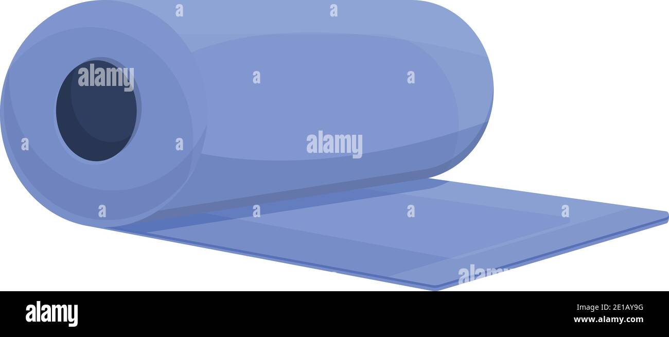 Yoga mat icon. Cartoon of yoga mat vector icon for web design isolated ...