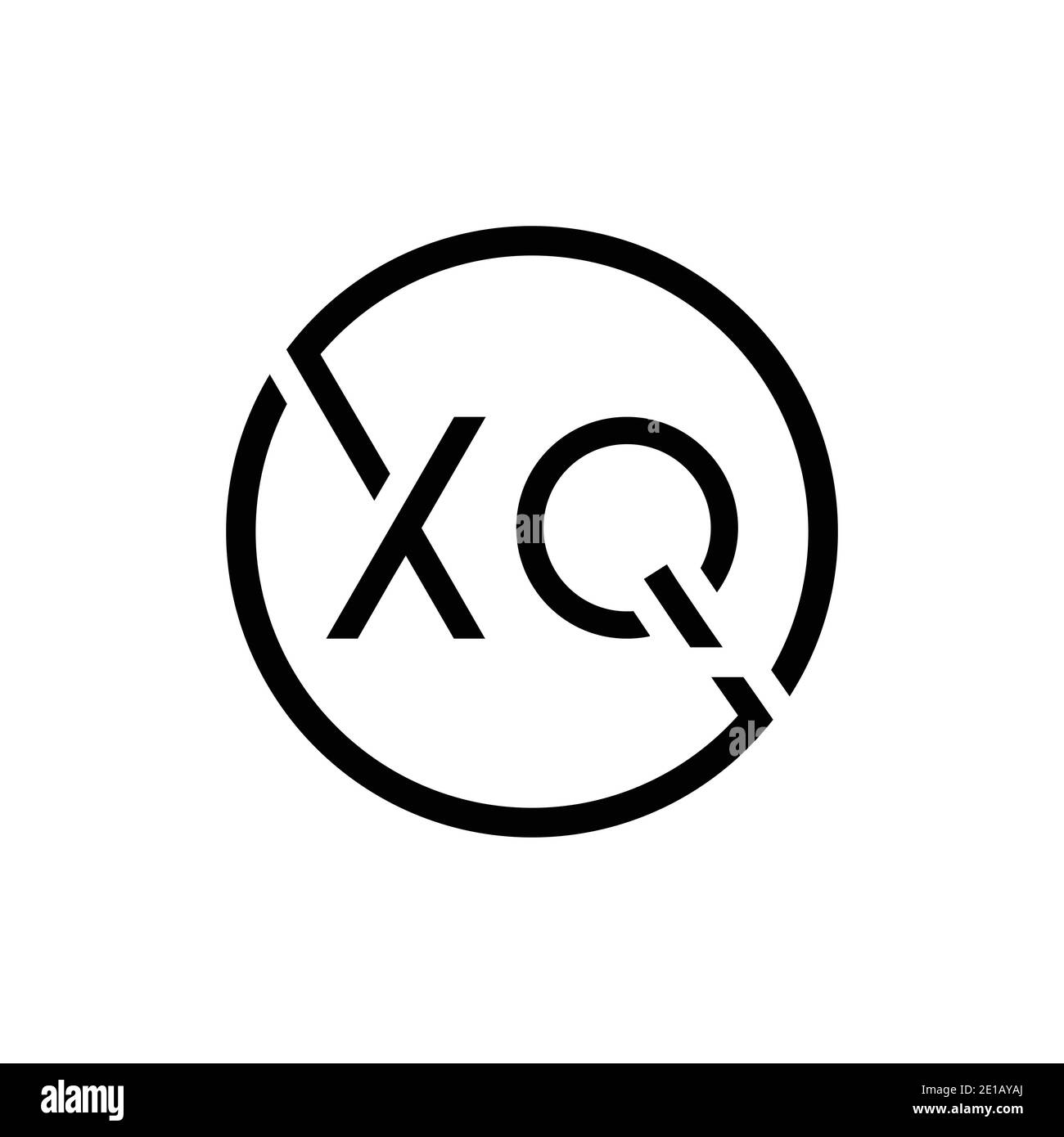 Creative Circle Letter XQ Logo Design Vector Template. Initial Linked ...