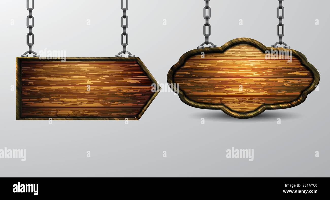 Vector realistic illustration of wooden signboard Stock Vector Image ...