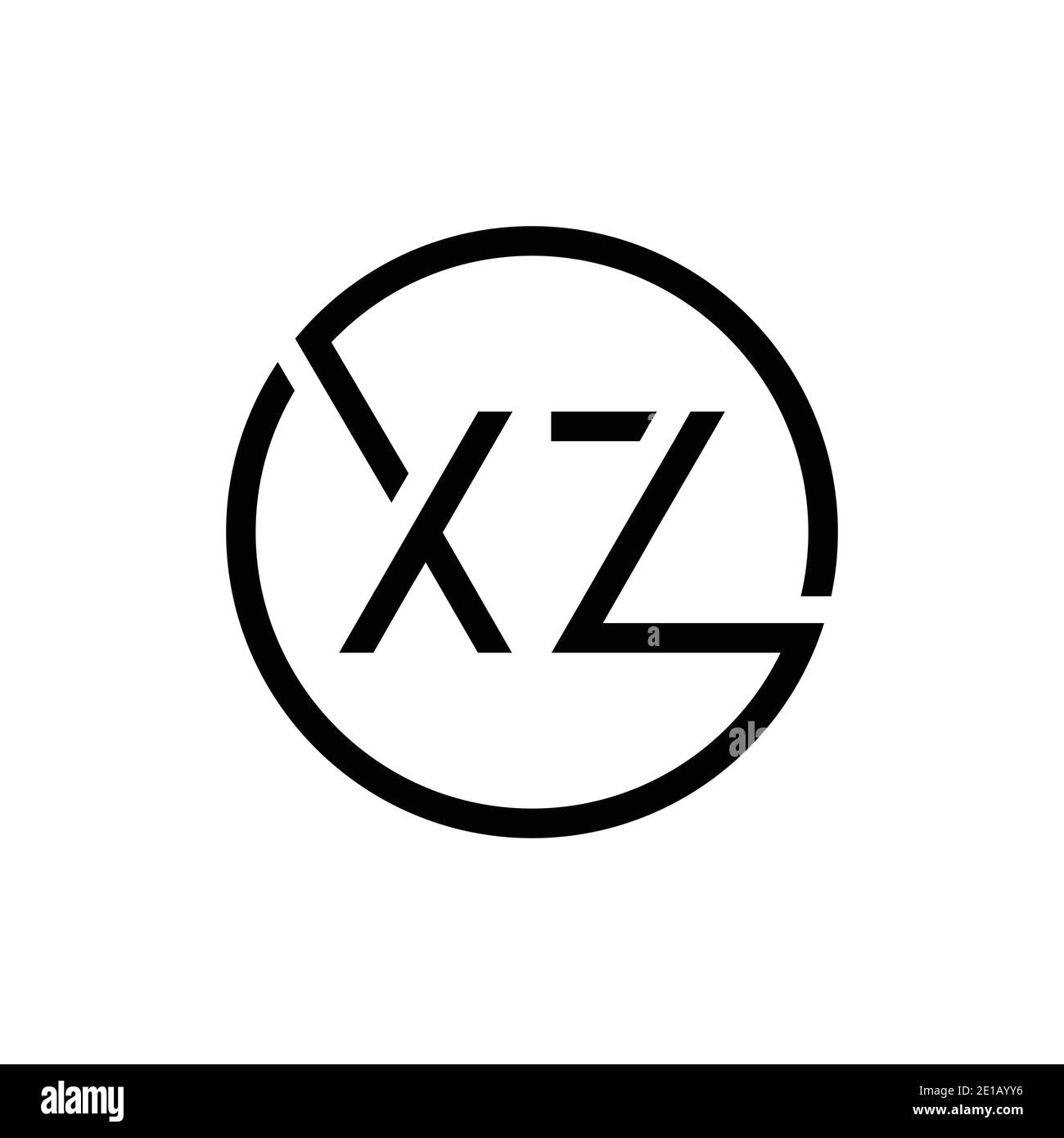 Creative Circle Letter XZ Logo Design Vector Template. Initial Linked ...