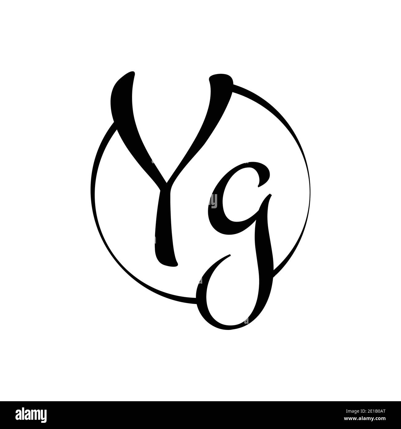 YG Letter Logo Design Vector Template Abstract Script Letter YG Vector YG Letter Logo Design Vector Template Abstract Script Letter YG Vector