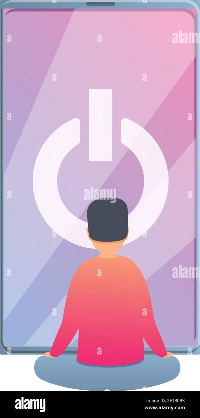 Digital detoxing disconnect icon. Cartoon of digital detoxing ...