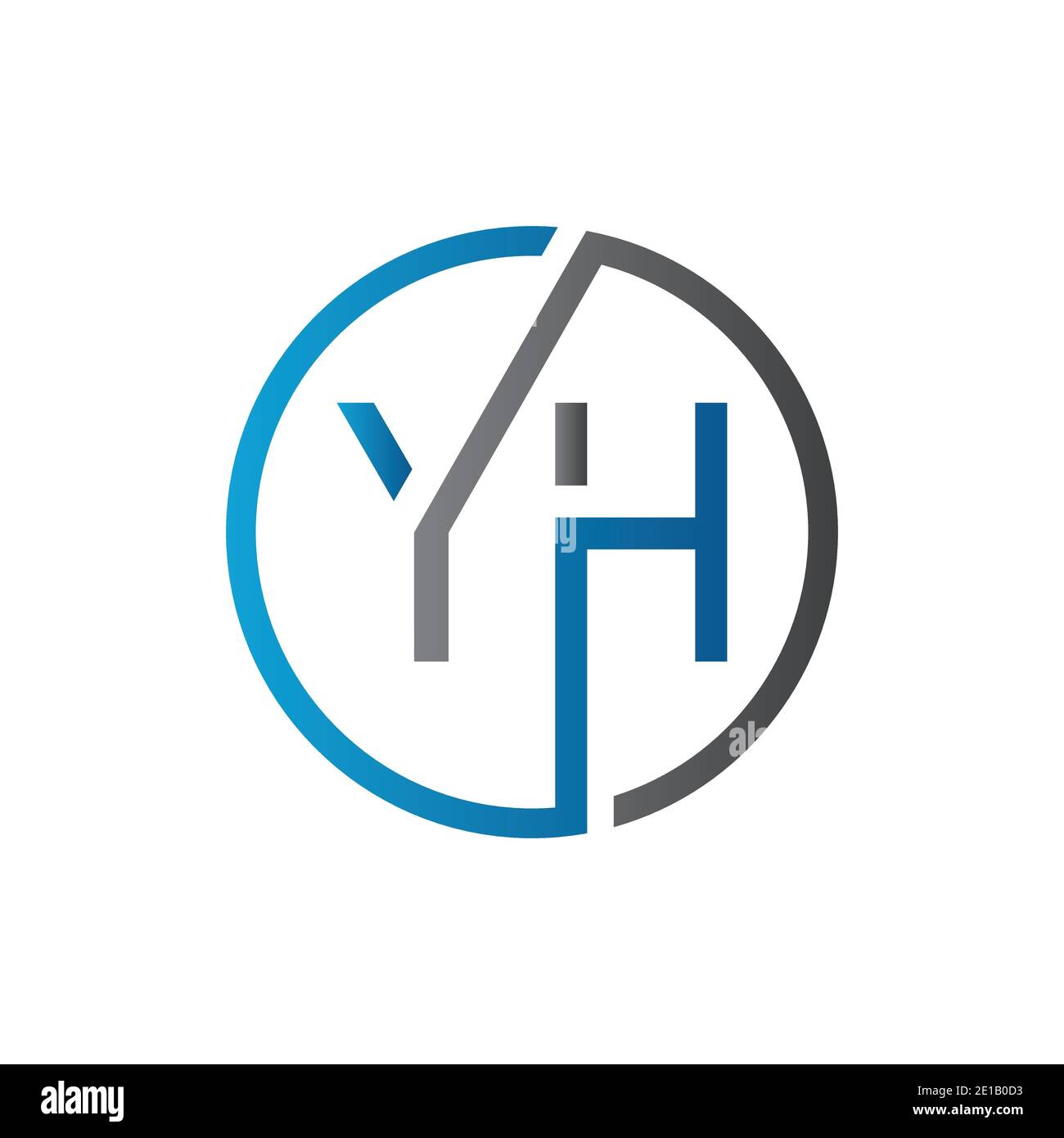 Yh Logo Design Vector Template Initial Circle Letter Yh Vector Illustration Stock Vector Image