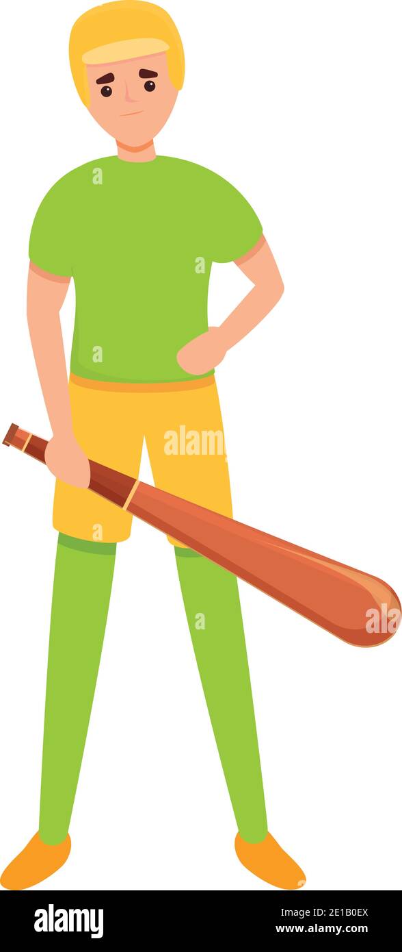 Kid baseball player icon. Cartoon of kid baseball player vector icon ...
