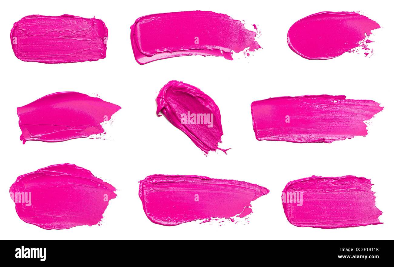 A Collection of Pink Swatches Isolated on a White Background Stock ...