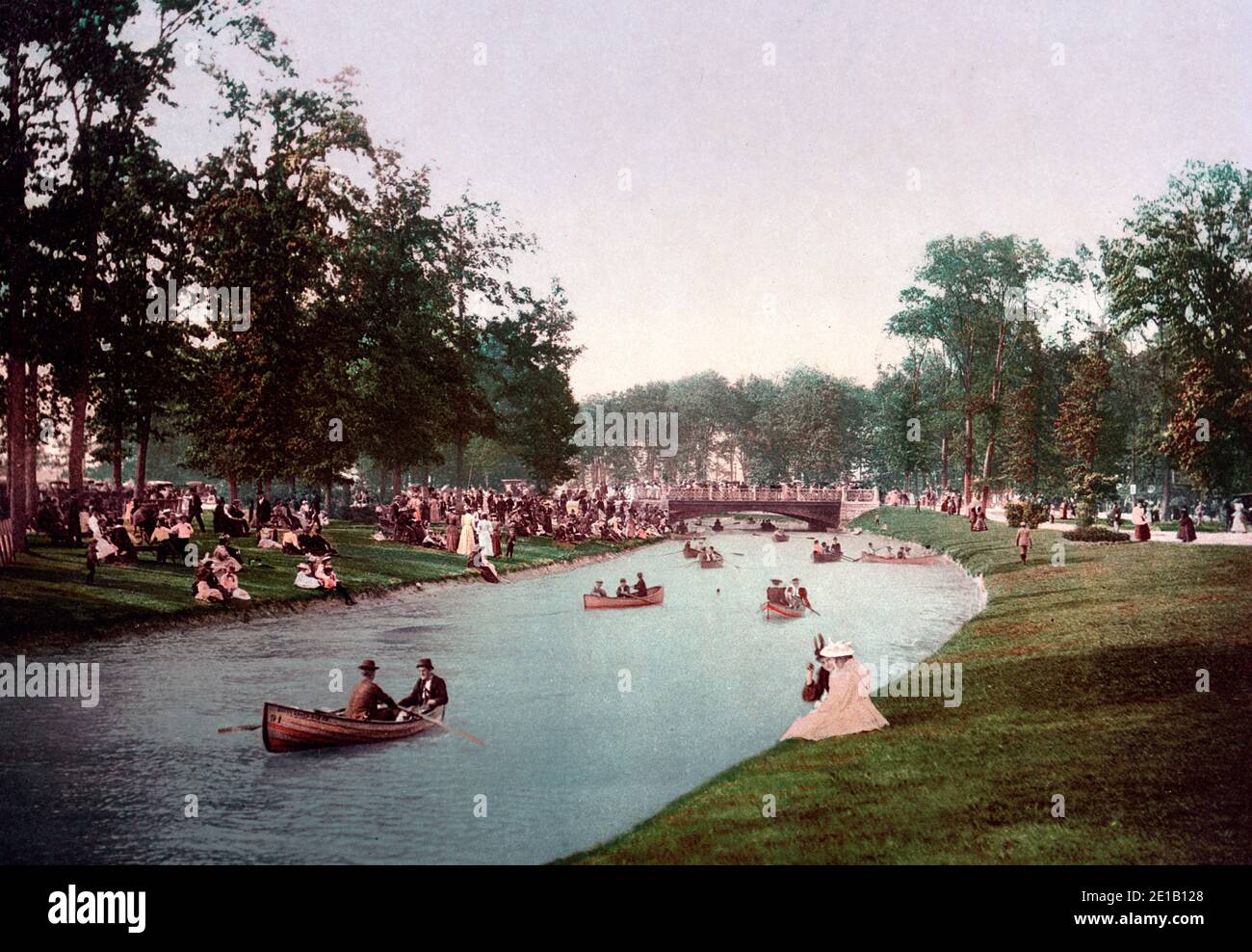 Belle Isle, Grand Canal - Detroit, Michigan, circa 1900 Stock Photo - Alamy