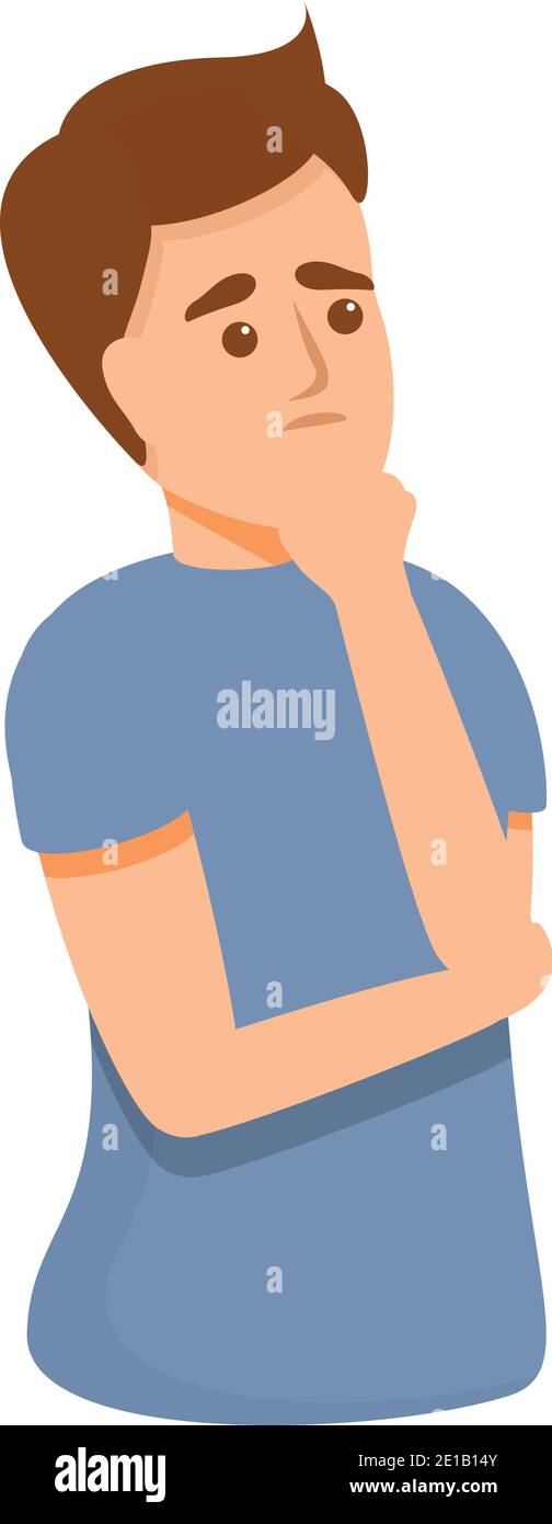 Problem solving boy icon. Cartoon of problem solving boy vector icon ...