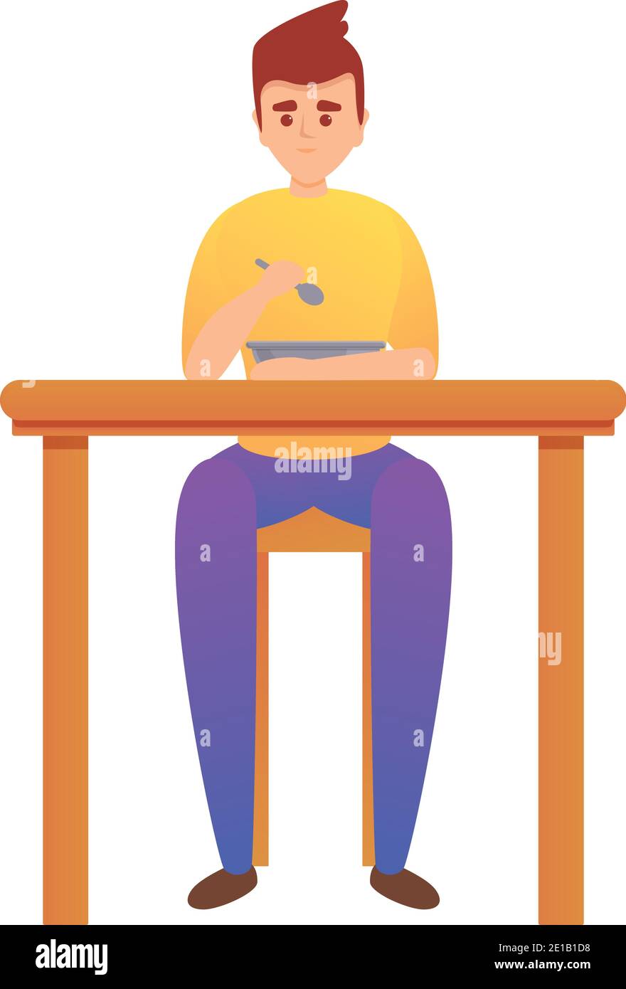 Boy eating food icon. Cartoon of boy eating food vector icon for web ...
