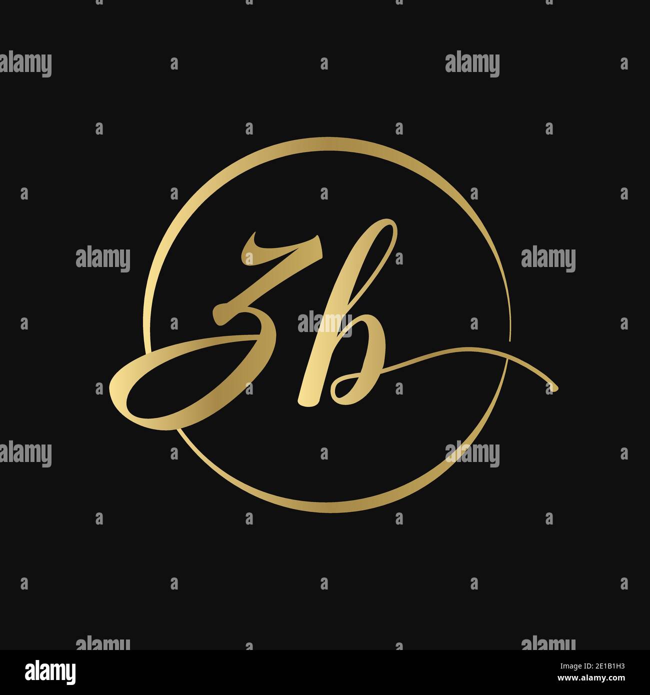 ZB letter Logo Design vector Template. Abstract Script Letter ZB Vector ...