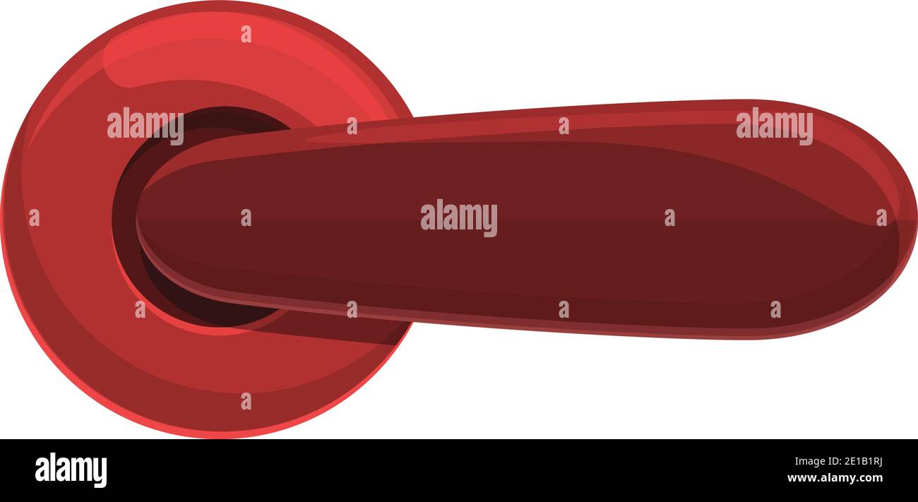 Red door handle icon. Cartoon of red door handle vector icon for web ...