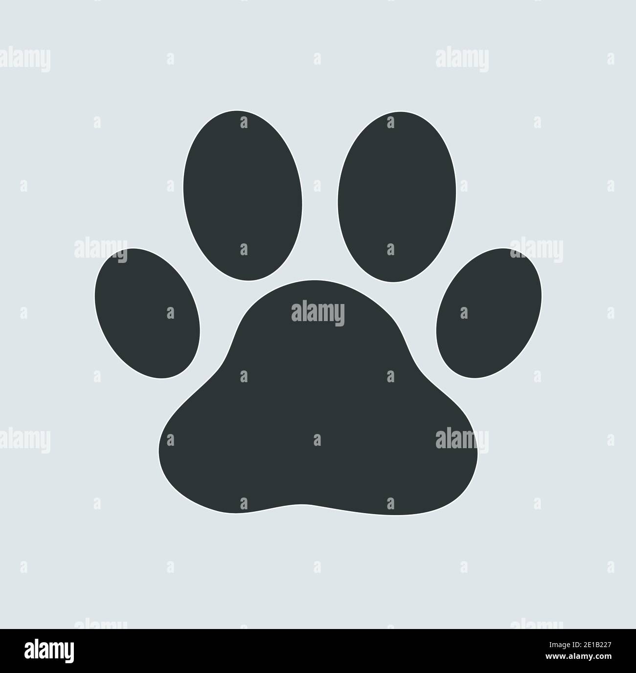 Isolated Monochromatic Paw Icon. Flat Design Stock Vector Image & Art ...