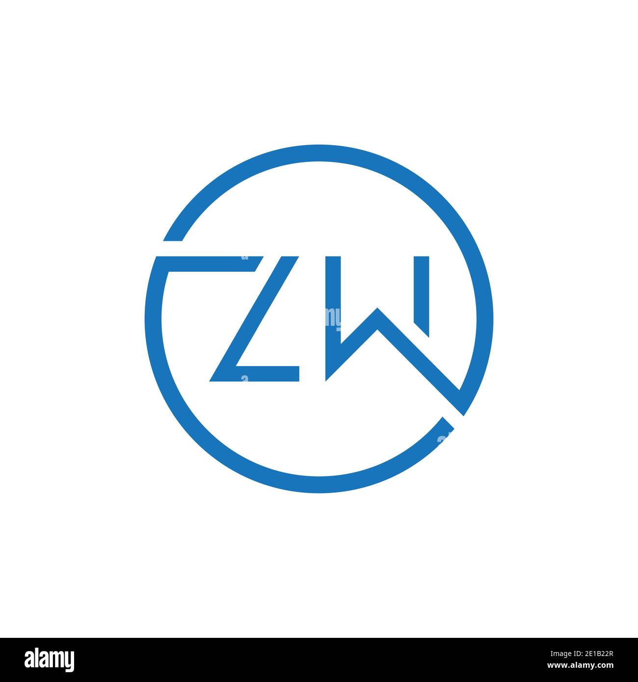 ZW Logo Design Vector Template. Initial Circle Letter ZW Vector ...