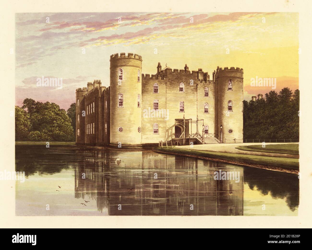 Shirburn Castle., Oxfordshire, England. Medieval castle with moat built ...