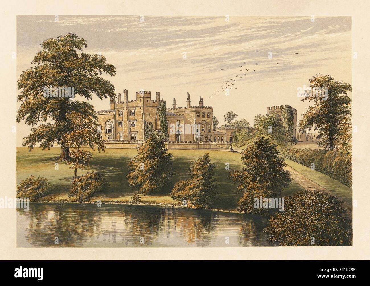 Ripley Castle, Yorkshire, England. Medieval castellated manor house ...