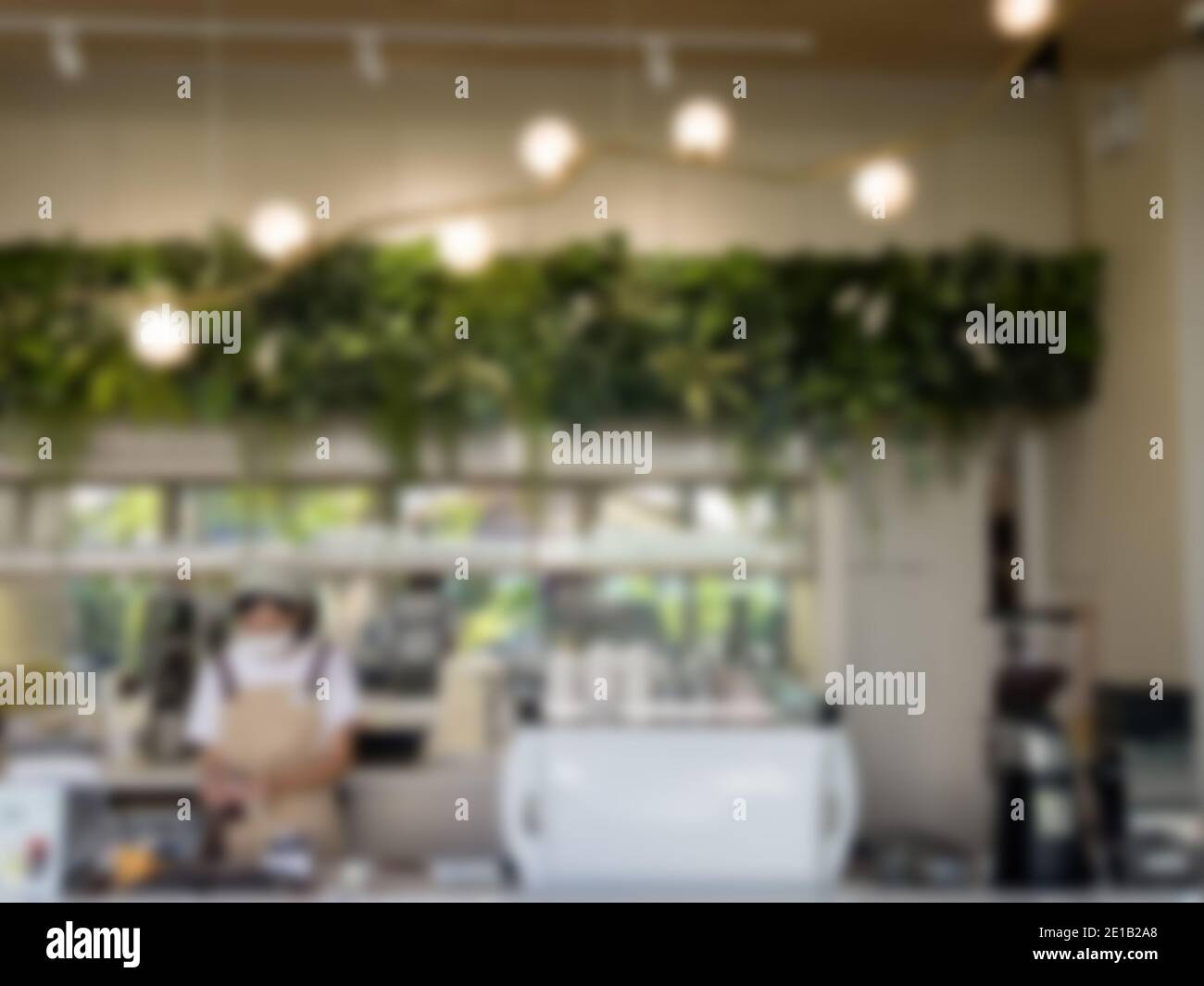 Coffee shop blur background with bokeh, stock photo Stock Photo - Alamy