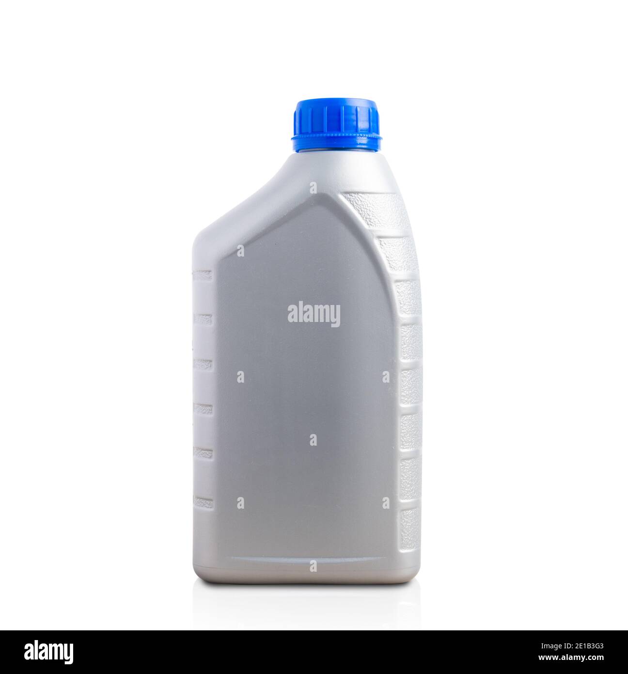 Gray plastic can machine lubricating oil bottle 1 liter with a blue cap ...
