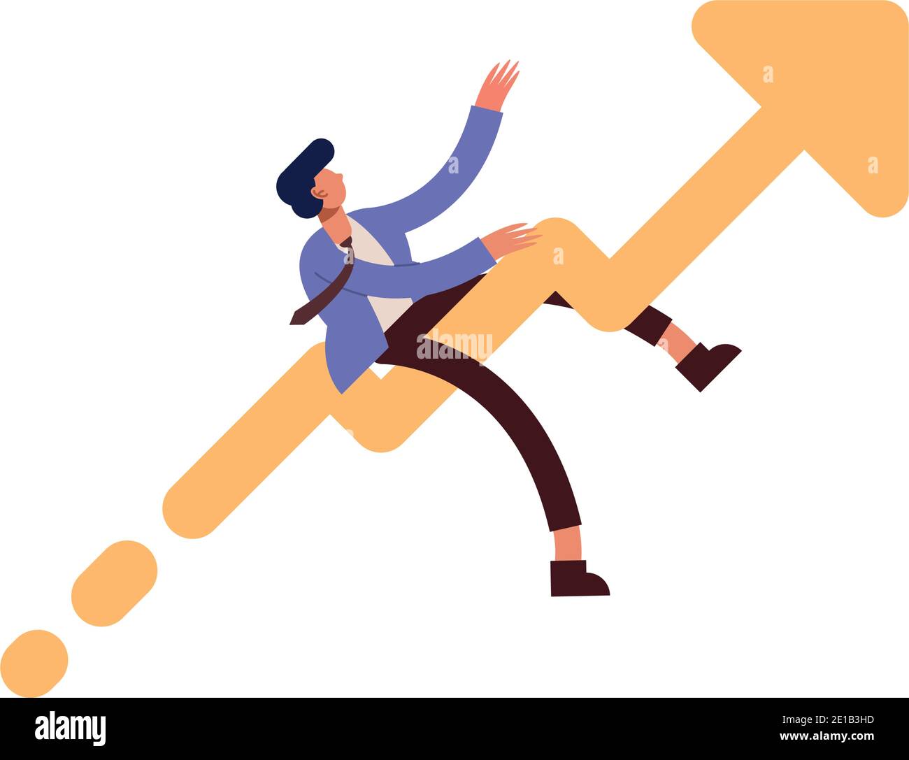 man cartoon on infographic increase arrow design, data analysis and ...