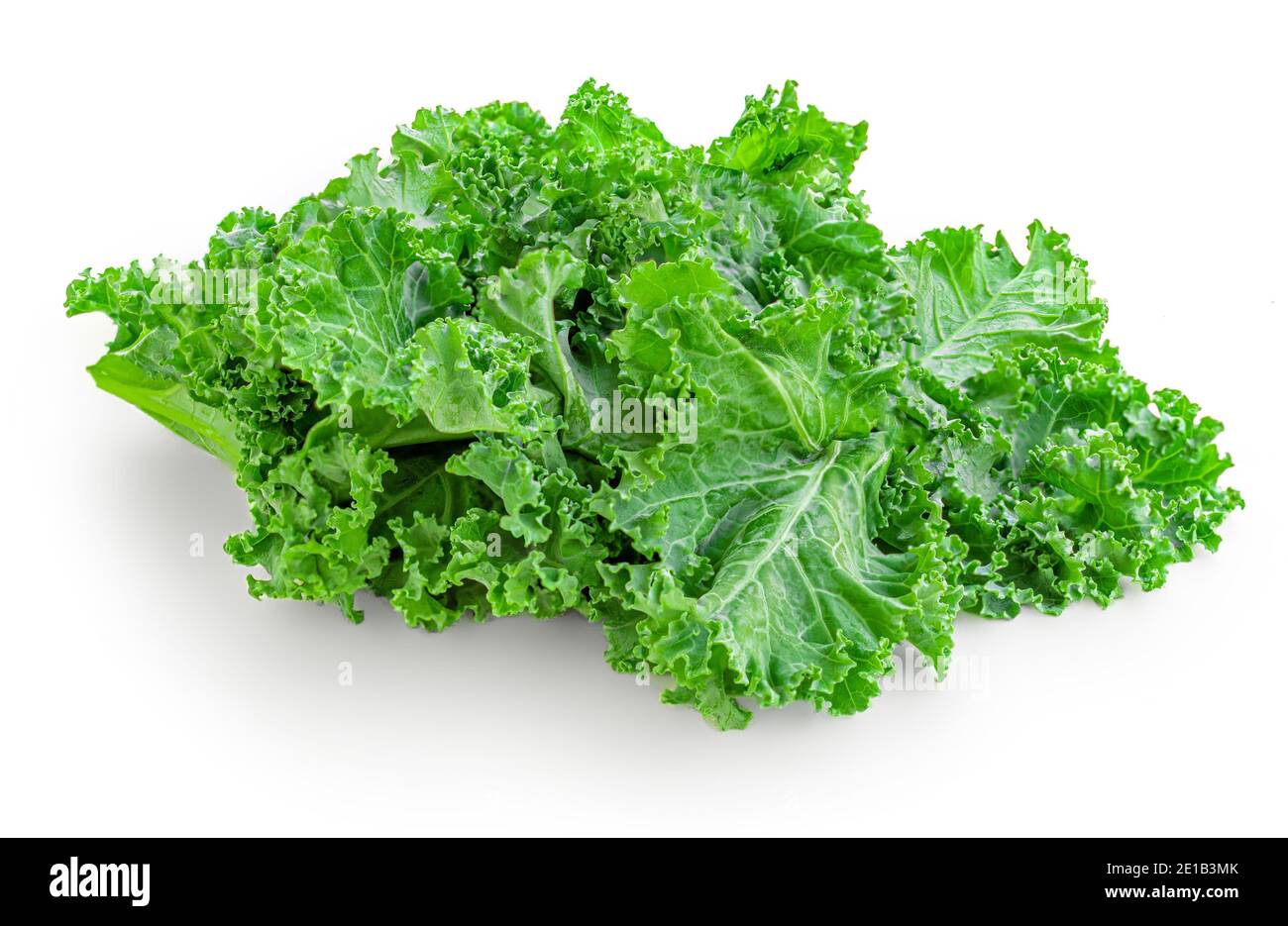 Kale leaf salad vegetable isolated on white background. Kale closeup ...