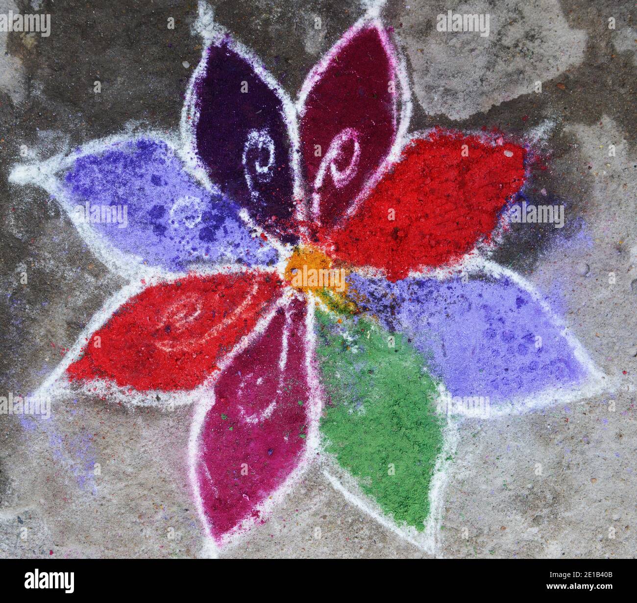 Rangoli street paintings in Mahabalipuram, India Stock Photo - Alamy