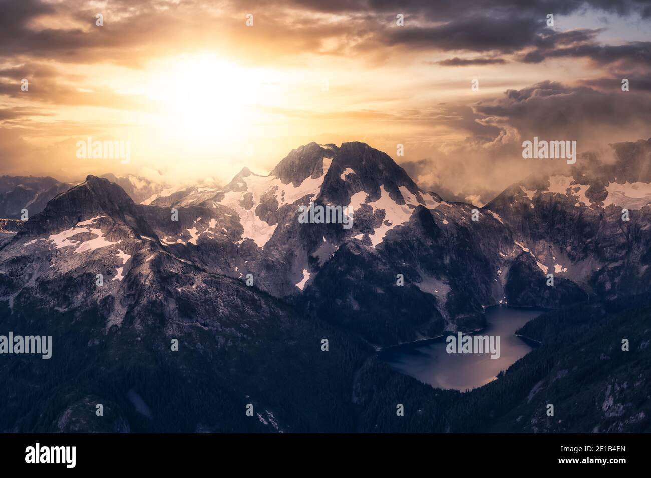 Aerial view of Canadian Mountain Landscape Stock Photo - Alamy