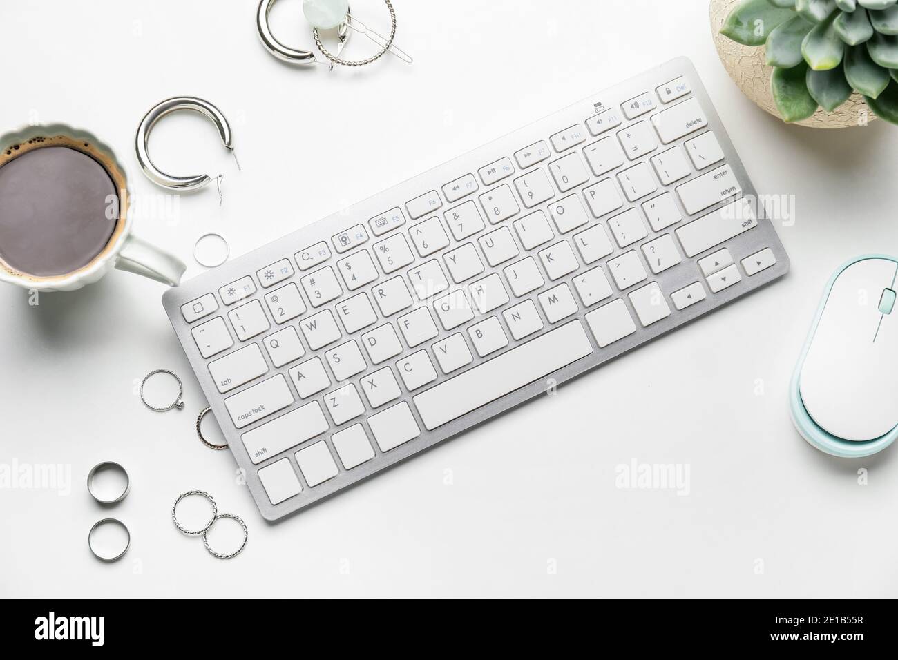 Computer keyboard and mouse on white background Stock Photo - Alamy