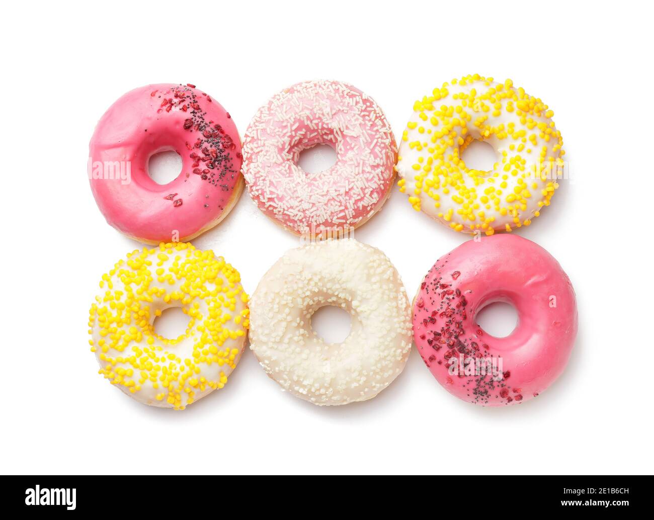 Sweet donuts on white background Stock Photo - Alamy