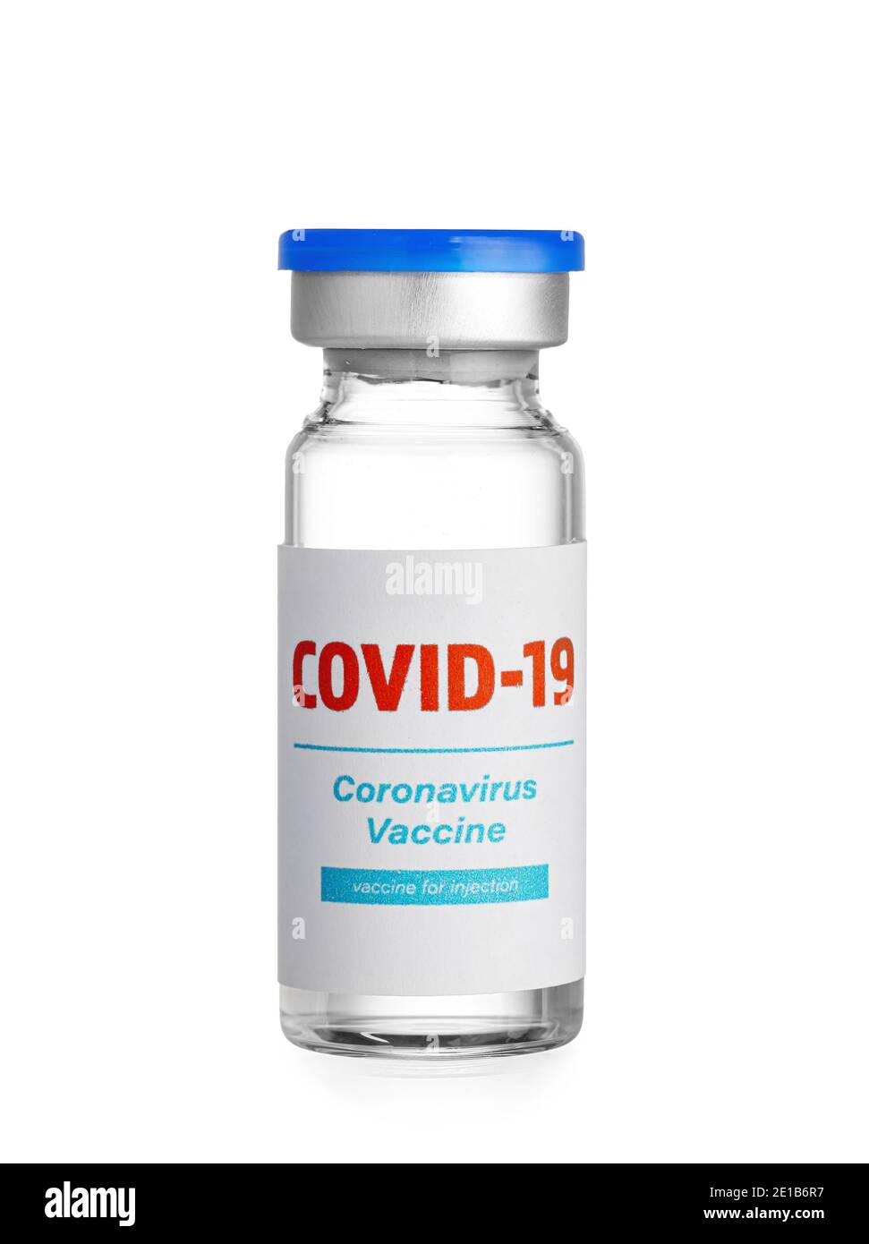 Vaccine for immunization against COVID-19 on white background Stock ...