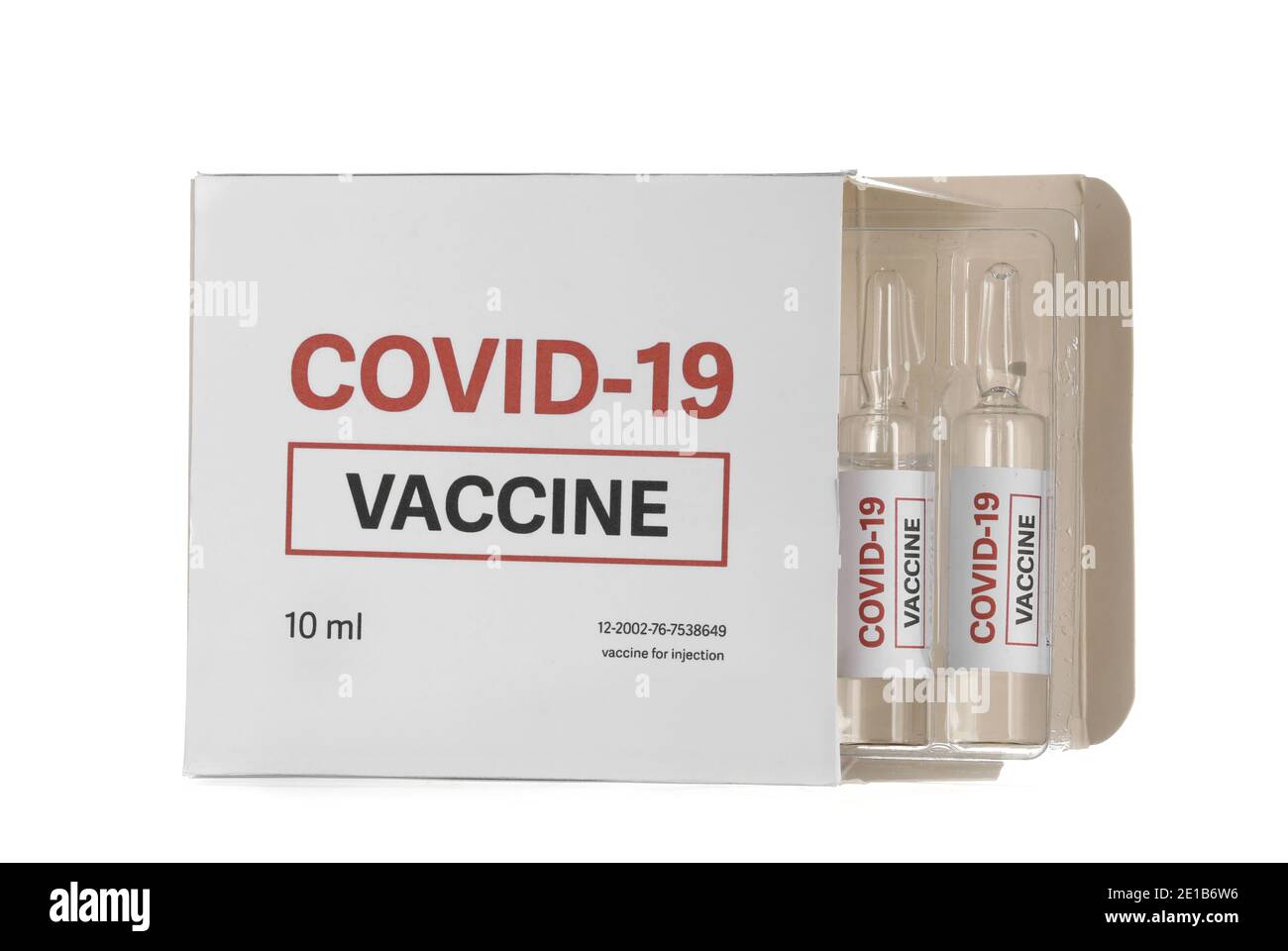 Vaccine for immunization against COVID-19 on white background Stock ...