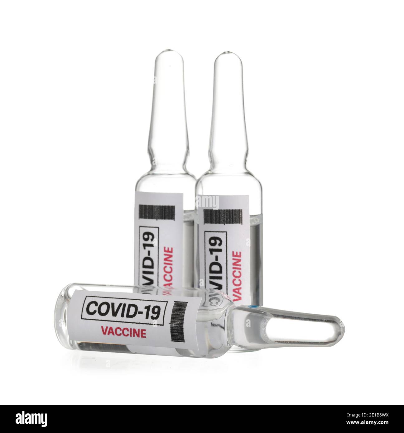Vaccine for immunization against COVID-19 on white background Stock ...