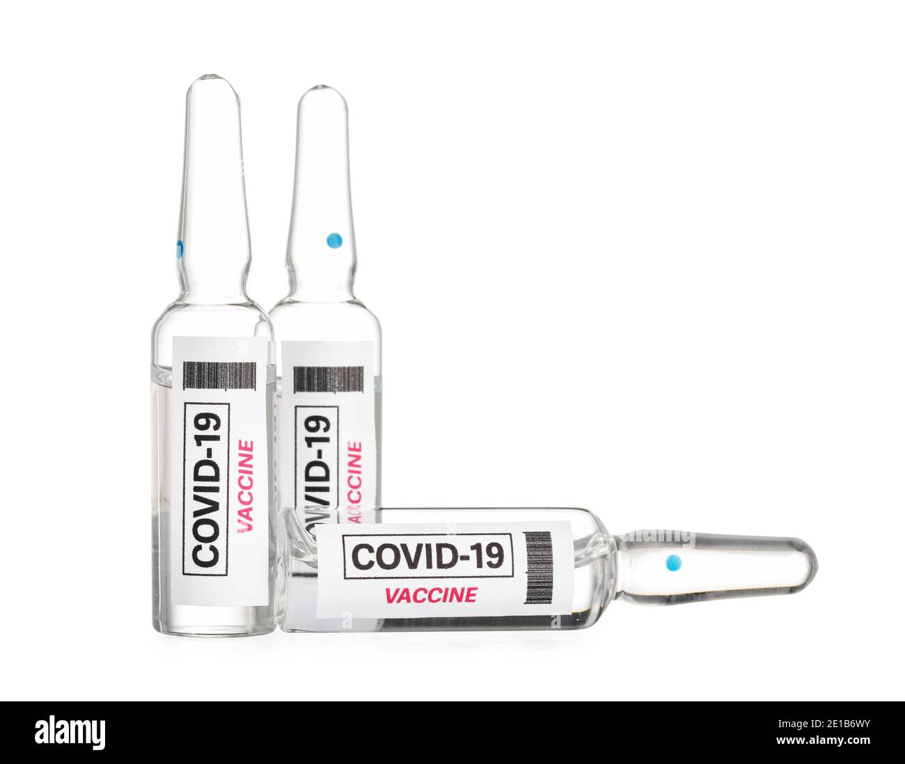 Vaccine for immunization against COVID-19 on white background Stock ...