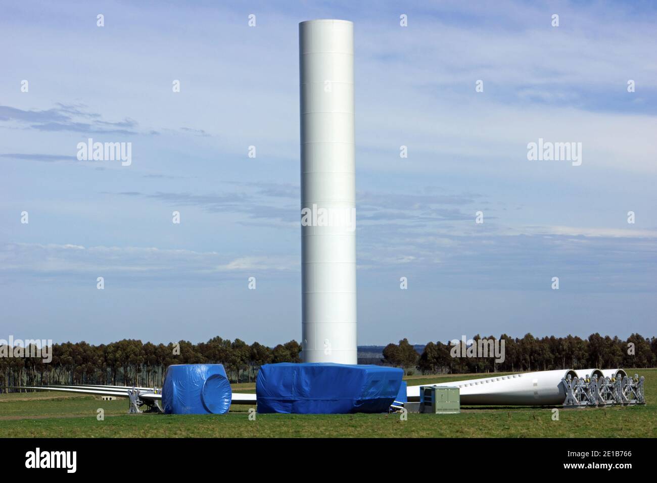 Wind turbine construction and renewable wind farm technology on a farm ...