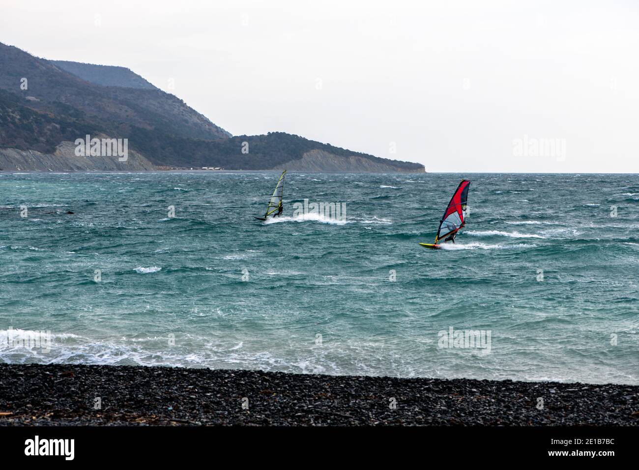 Windsurfing with man on the Black Sea Stock Photo - Alamy