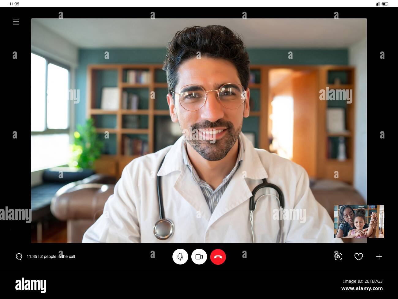Doctor on a video call with a patient Stock Photo - Alamy