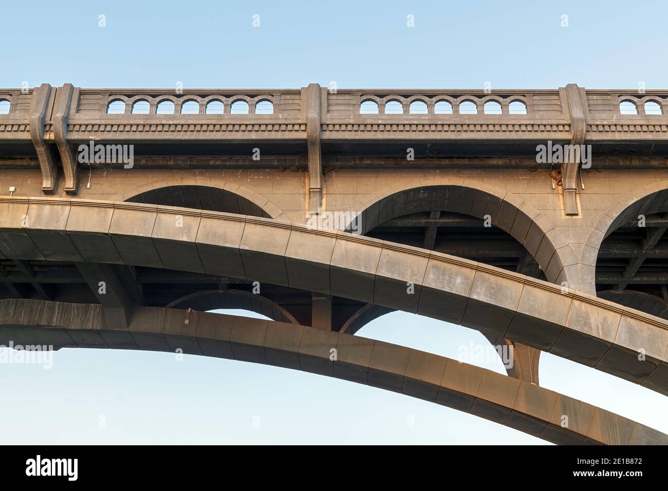 A section of the arch of the Rogue River Bridge at Gold Beach in Oregon ...