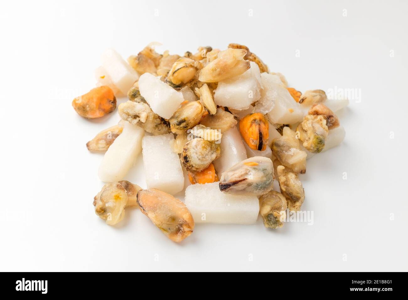 Seafood mix on white background Stock Photo - Alamy