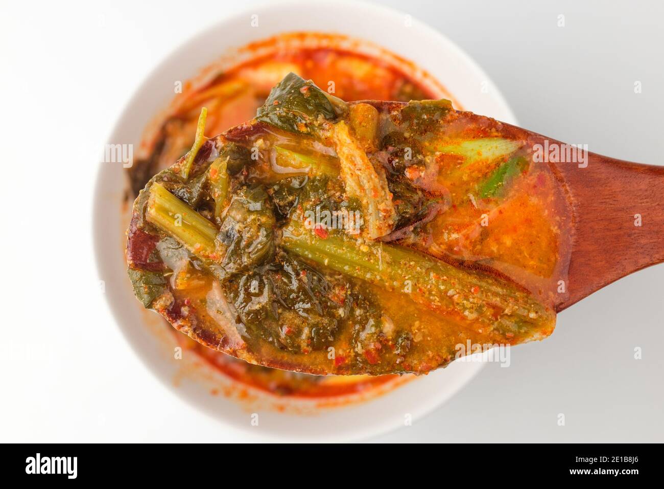 Eel soup on white background Stock Photo - Alamy