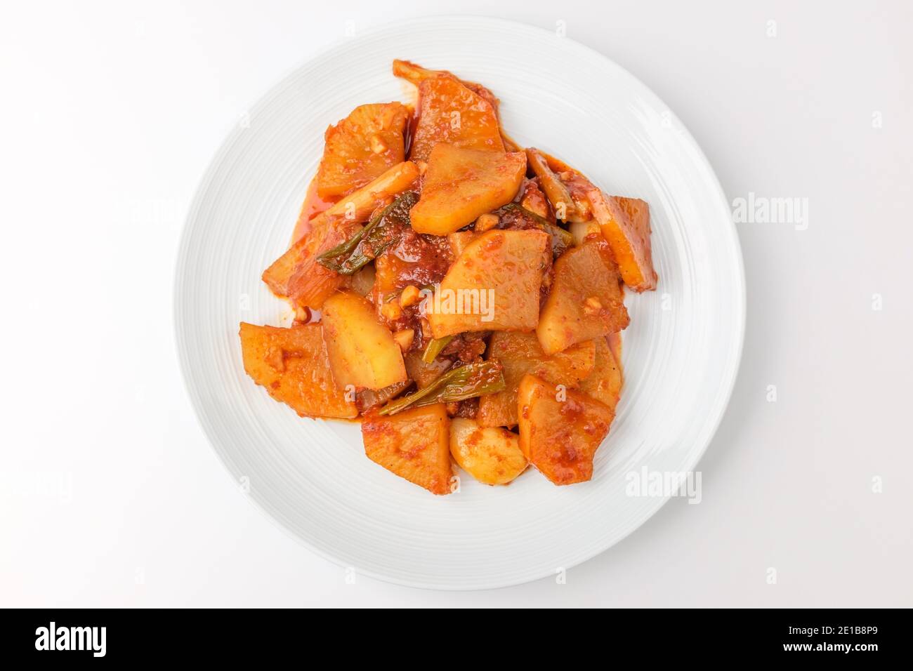 Boiled radish on a white background Stock Photo - Alamy