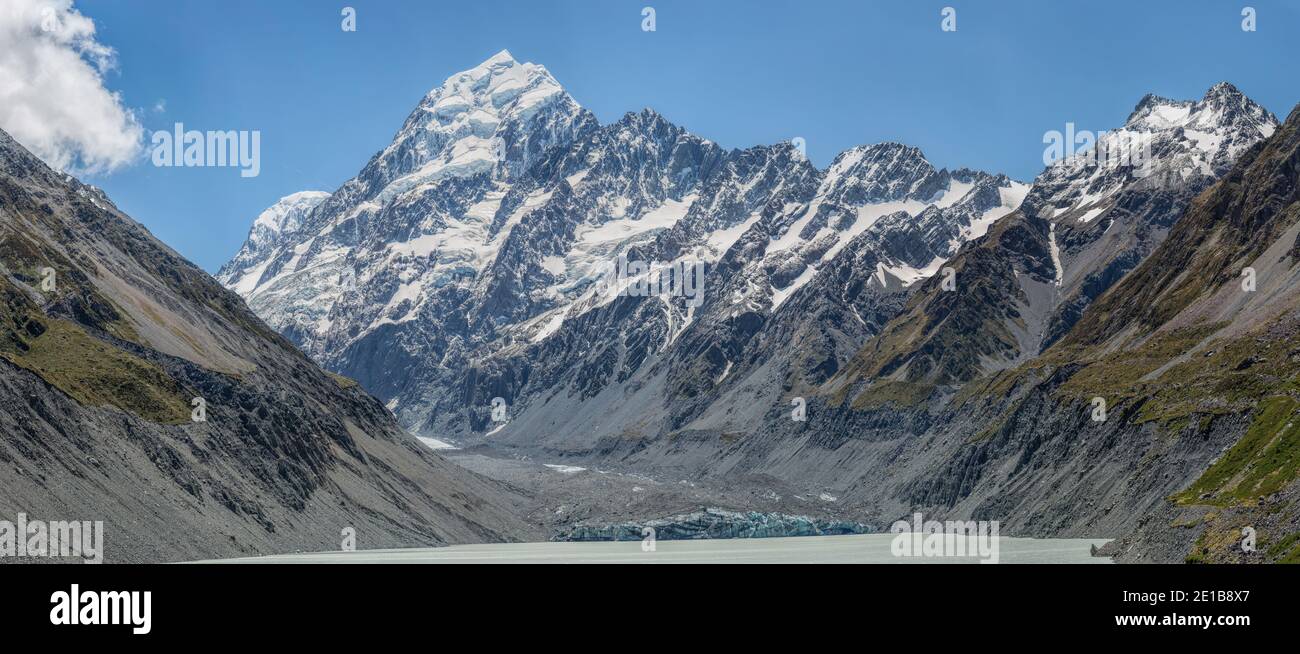 Panoramic view of Mount Cook, South Island, New Zealand Stock Photo - Alamy