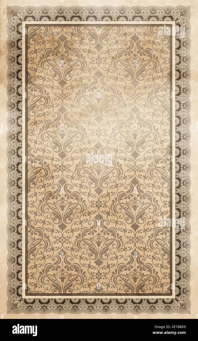 Old paper with elegant decorative border and vintage ornament Stock ...