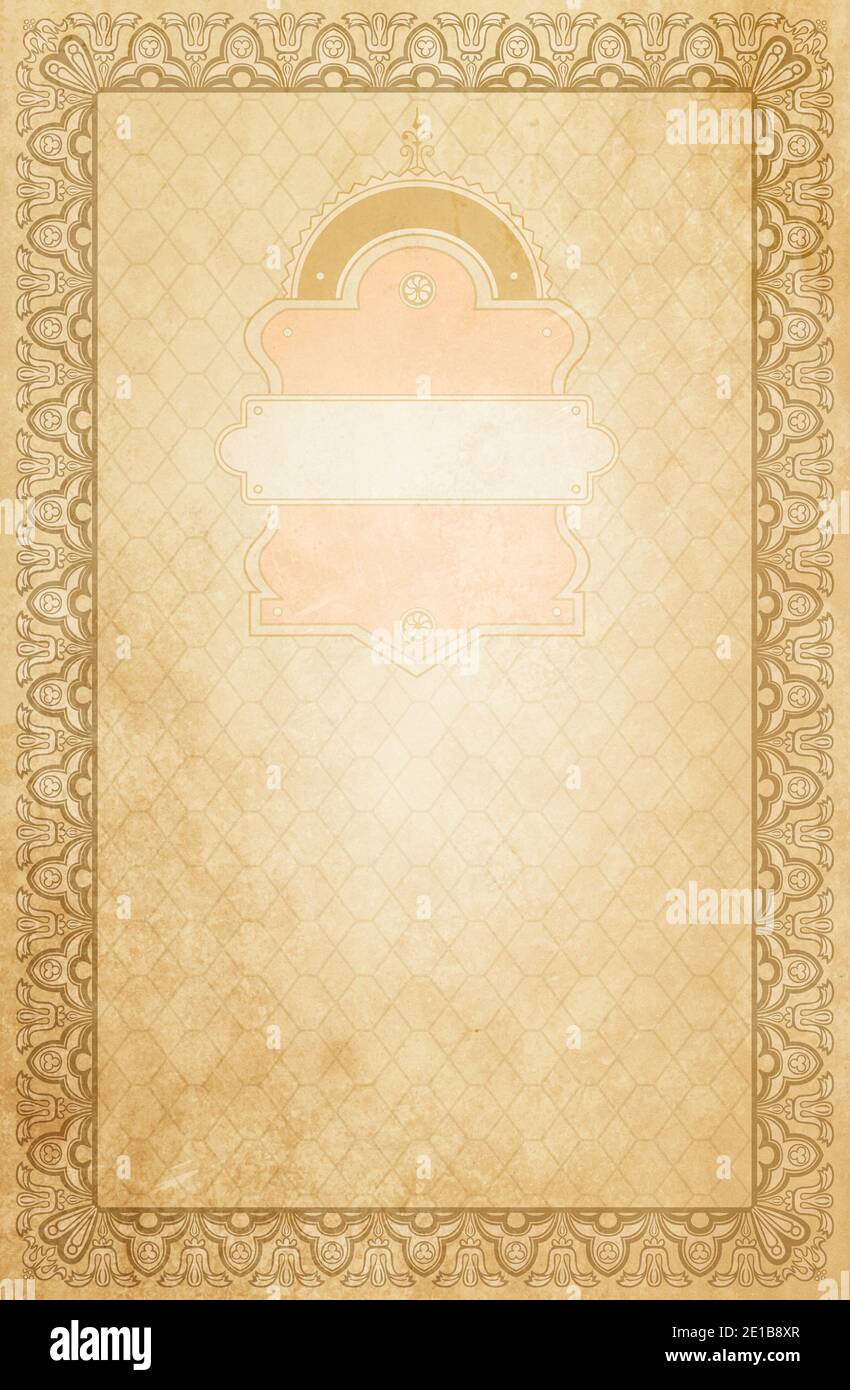 Old paper with elegant decorative border and vintage ornament Stock ...