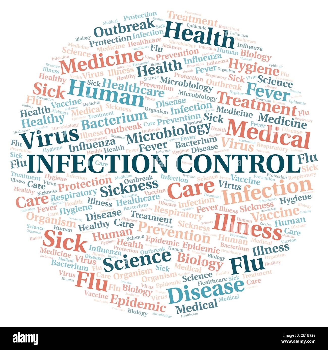 Infection Control typography word cloud create with text only Stock ...