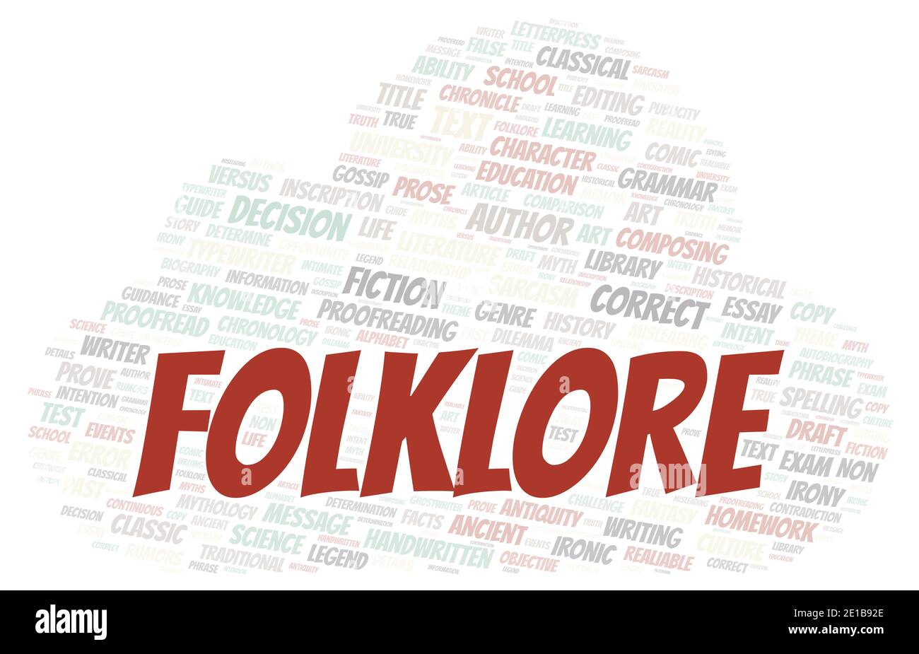 Folklore typography word cloud create with text only Stock Photo - Alamy