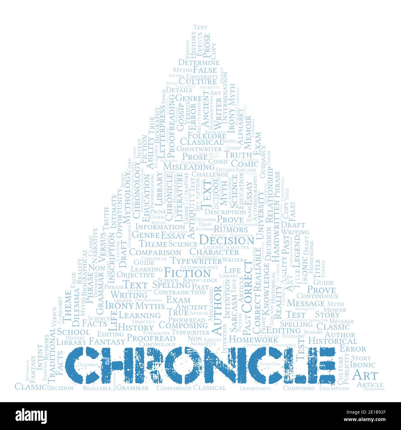Chronicle typography word cloud create with text only Stock Photo - Alamy