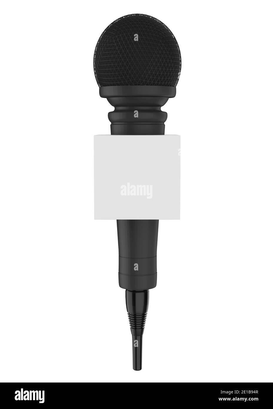 Microphone with Blank Box Isolated Stock Photo - Alamy
