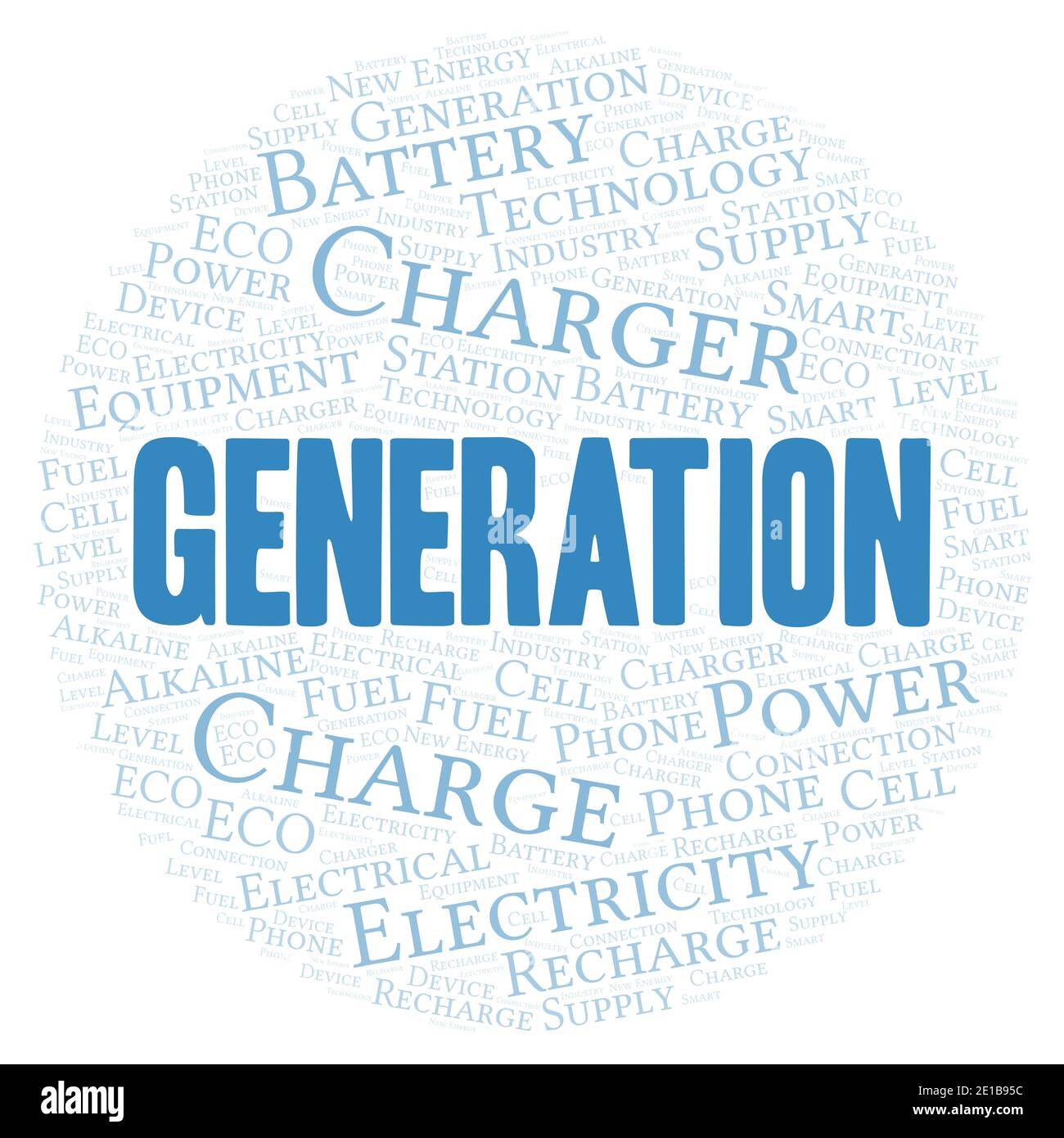 Generation typography word cloud create with text only Stock Photo - Alamy