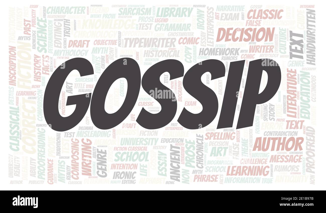 Gossip typography word cloud create with text only Stock Photo - Alamy