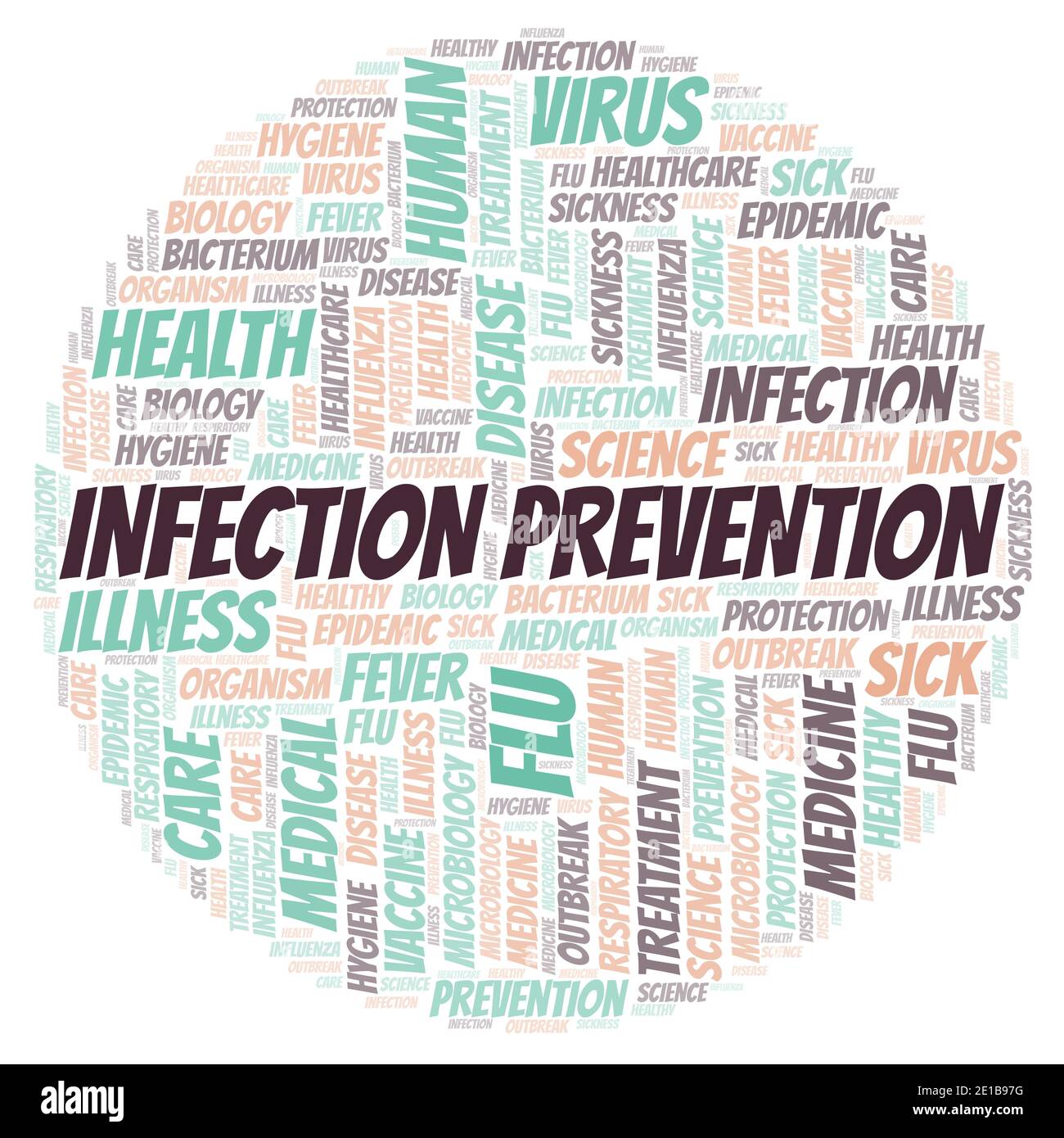 Infection Prevention typography word cloud create with text only Stock ...